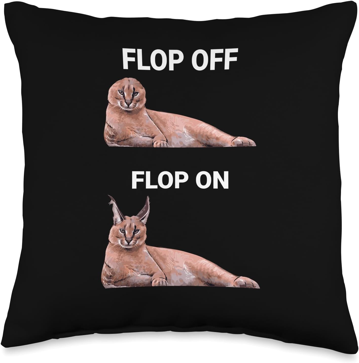 Amazon.com: Big Floppa Meme Flop Off Flop On Cute Caracal Cat Throw ...