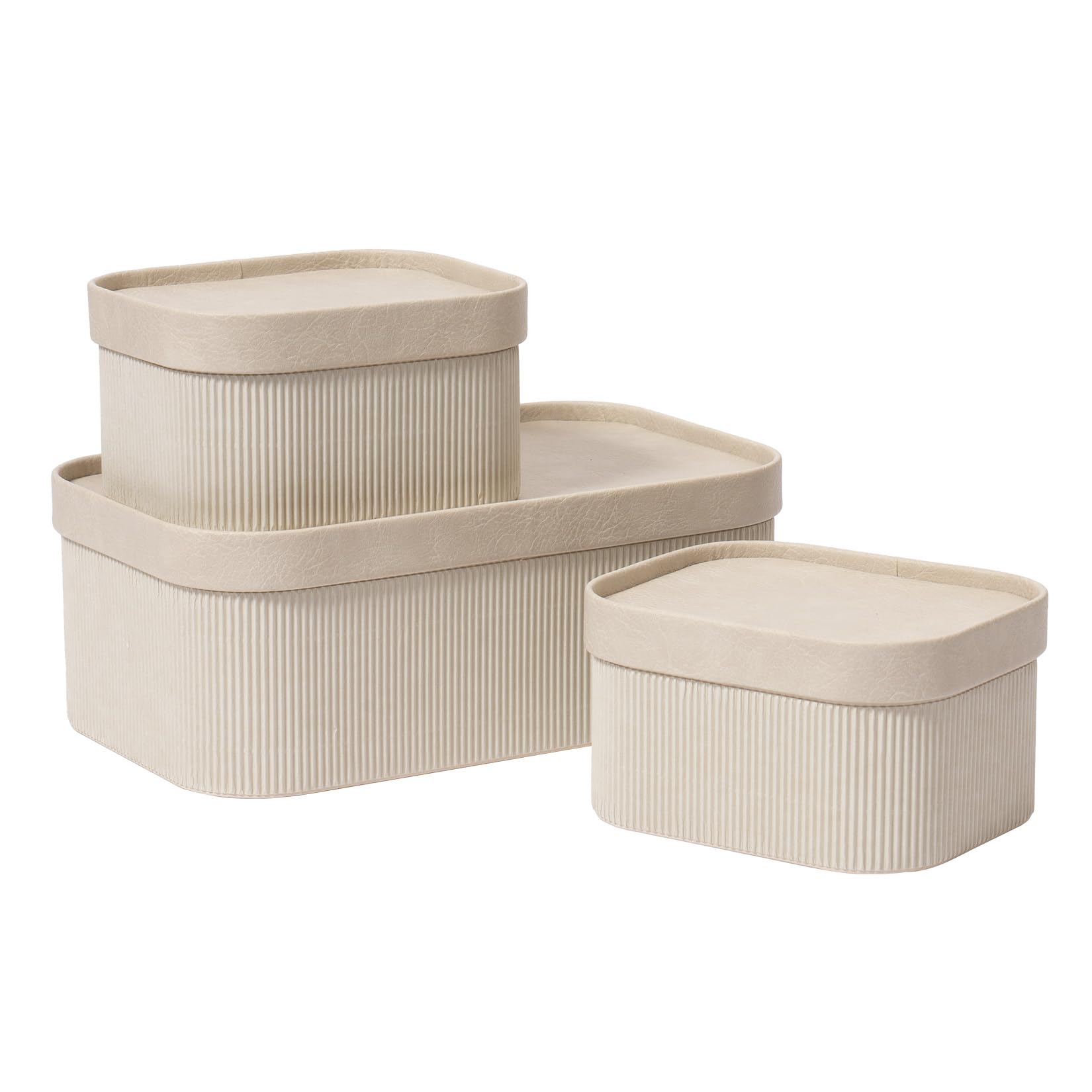 Amazon.com: La Jolie Maison Fluted Cardboard Storage Baskets with ...