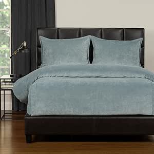 Amazon.com: TRP 4 Piece Bed Cap Design Velvet Comforter Queen Size with ...