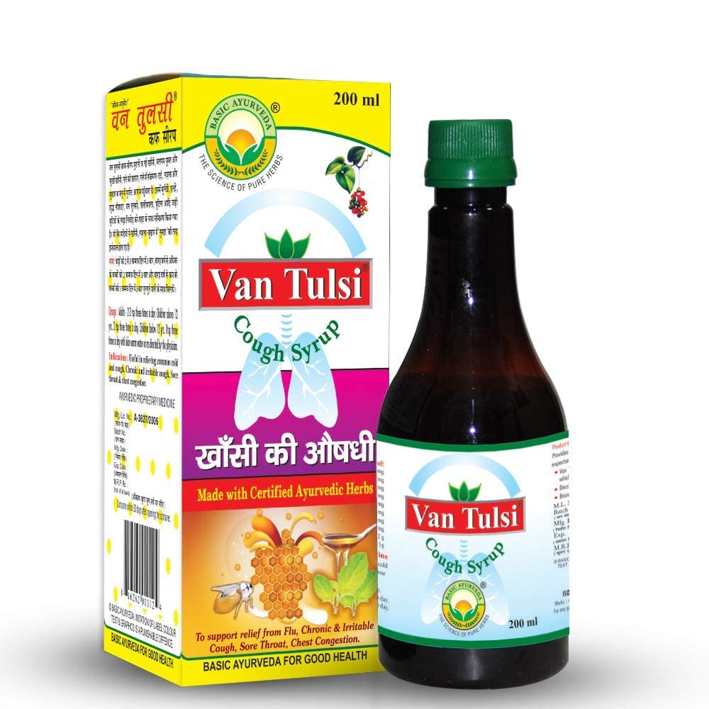 Buy Basic Ayurveda Van Tulsi Syrup (200ml pack of 4) WITH FREE S ROSE ...