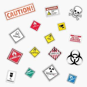 Amazon.com: Warning Labels, Signs, and Symbols Vinyl Sticker Waterproof Bumper Sticker Laptop ...