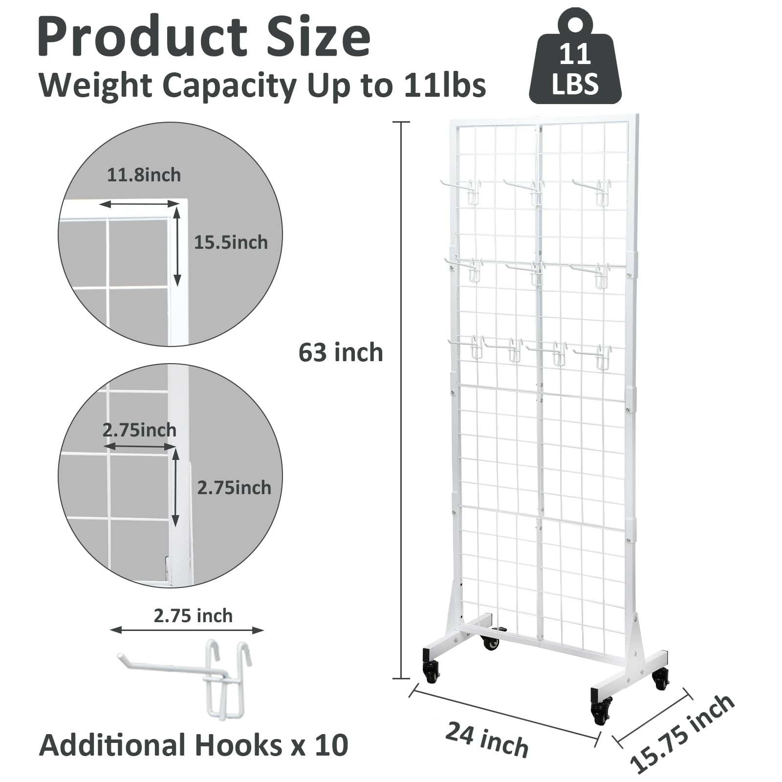Snapklik.com : 2 X 5.5 Gridwall Panel Display Stand, Grid Wall Panels Tower