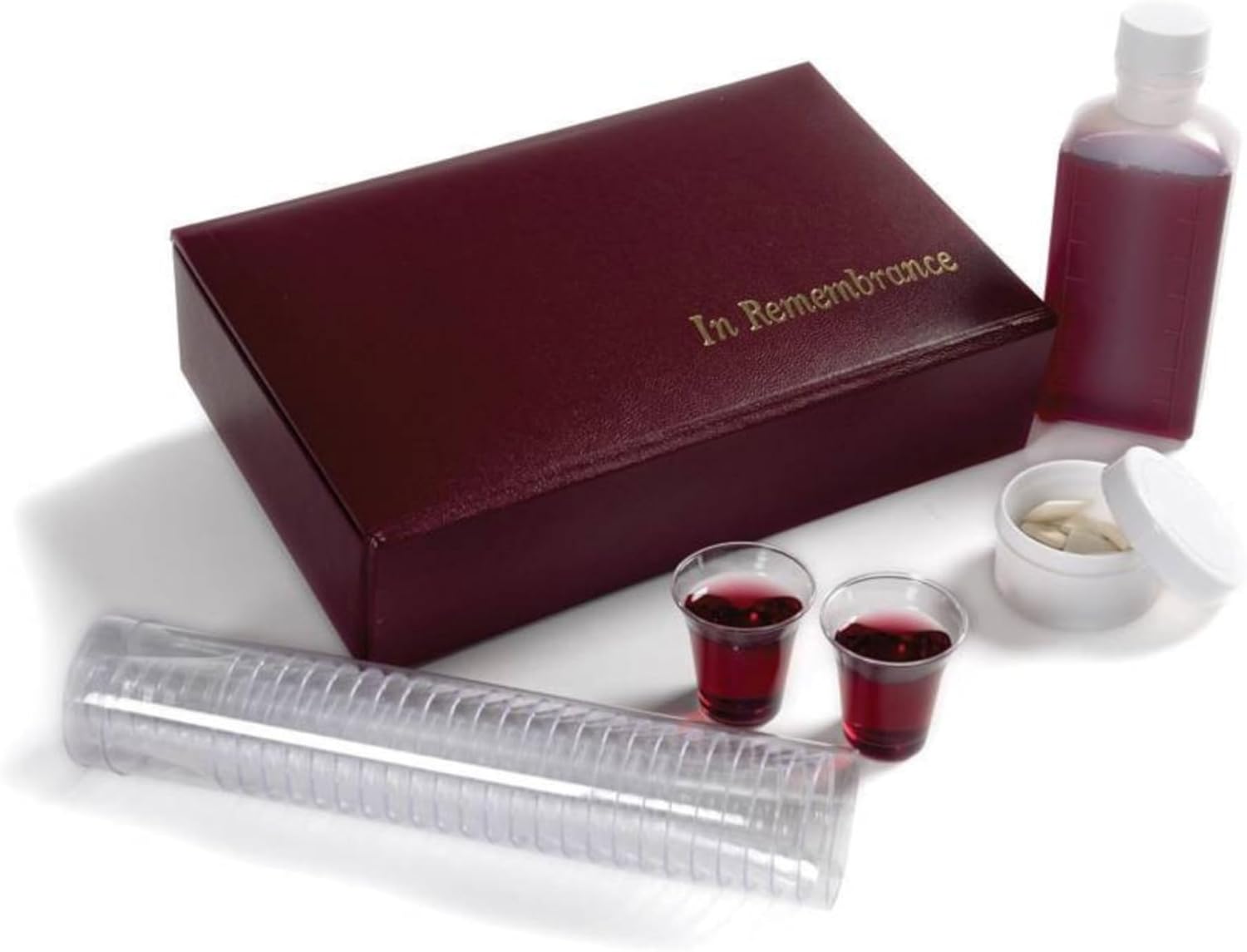 Broadman Church Supplies Portable Communion Set, Burgundy, 25 Cups ...