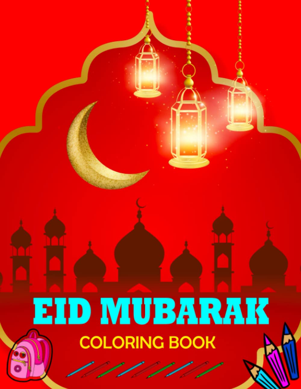 Buy Eid Mubarak Coloring Book: A fun hand draw Eid Mubarak coloring ...