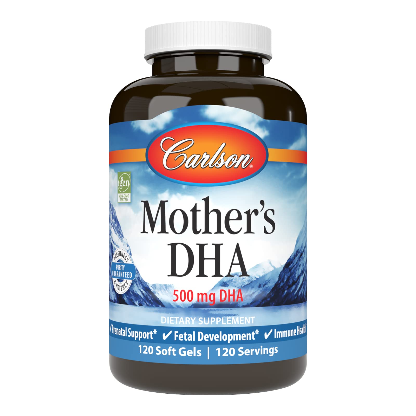 Amazon.com: Carlson - DHA de la madre, 500 mg de DHA, apoyo prenatal, desarrollo fetal y salud ...