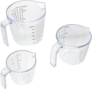 Amazon.com: BESTOYARD 3pcs Transparent Measuring Cup Graduated Beaker ...
