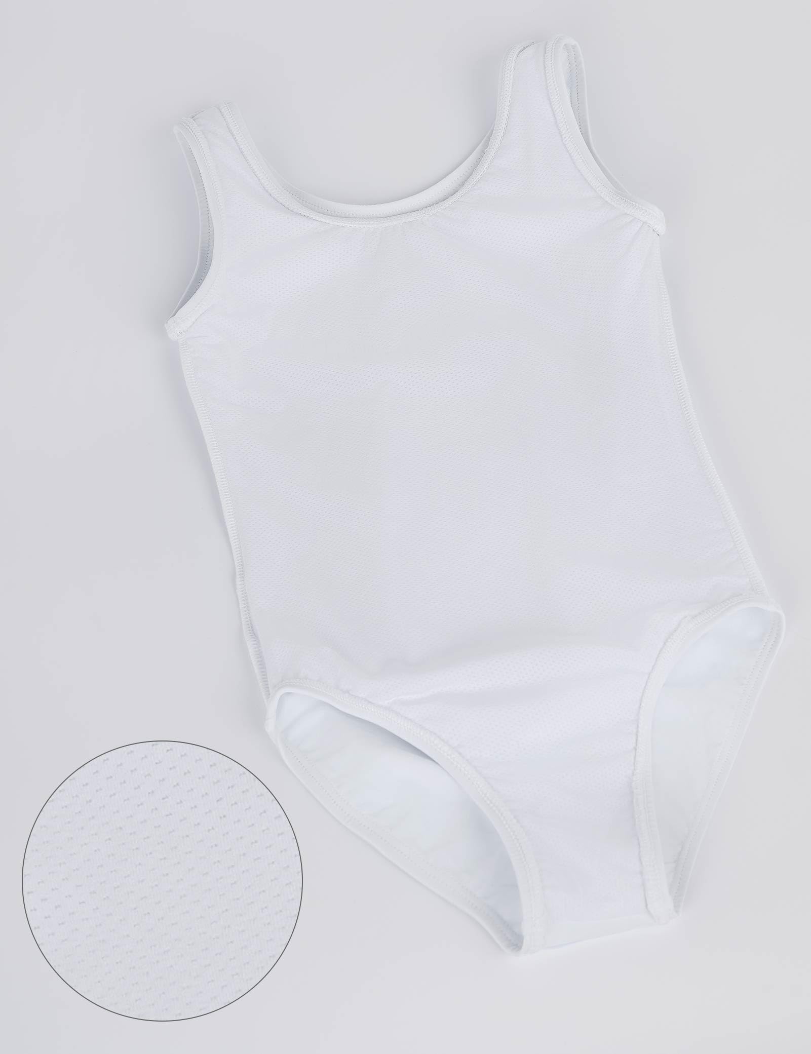Snapklik.com : Lined White Girls Dance Leotards Tank Spandex Ballet Clothes