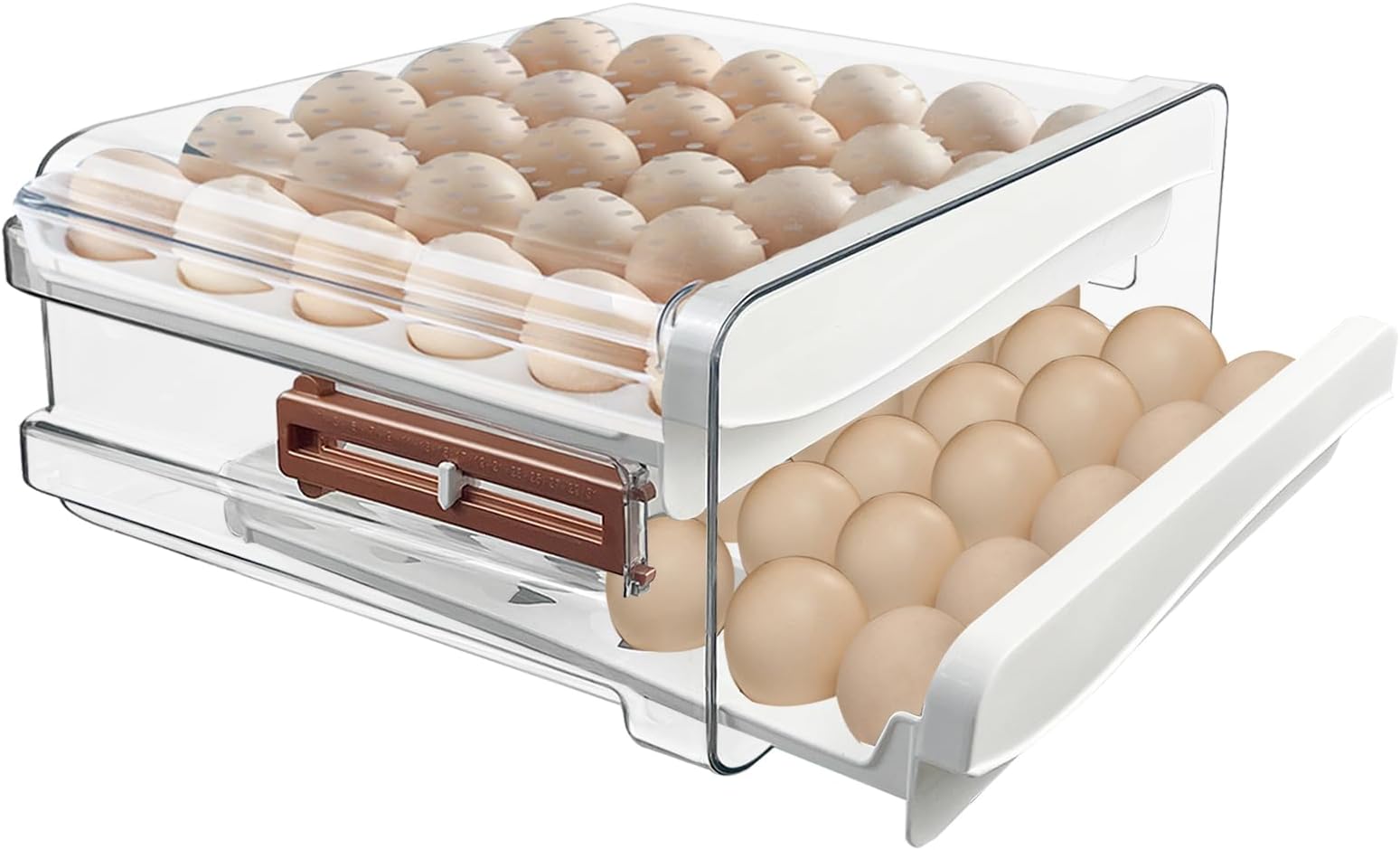 Amazon.com: Wensdr 60 Egg Drawer Organizer for Refrigerator,2 Layers ...