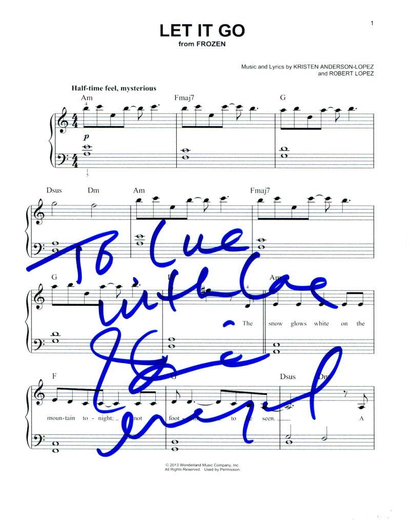 Let It Go Frozen Sheet Music Idina Menzel