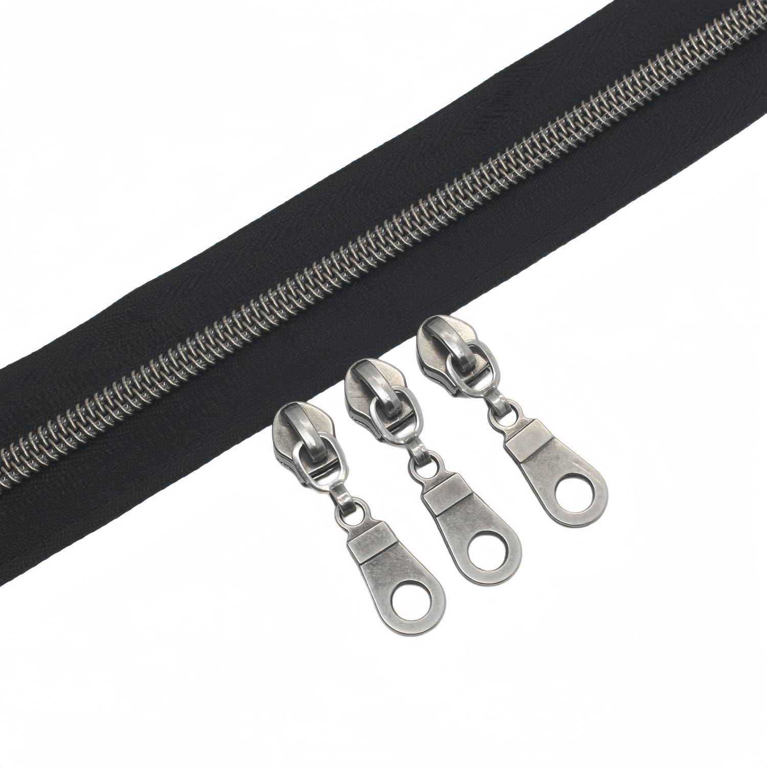 Snapklik.com : YaHoGa #5 Gunmetal Metallic Nylon Coil Zippers By The ...