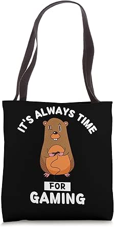 Amazon.com: Cute Kawaii Gopher It's Always Time For Gaming Tote Bag ...