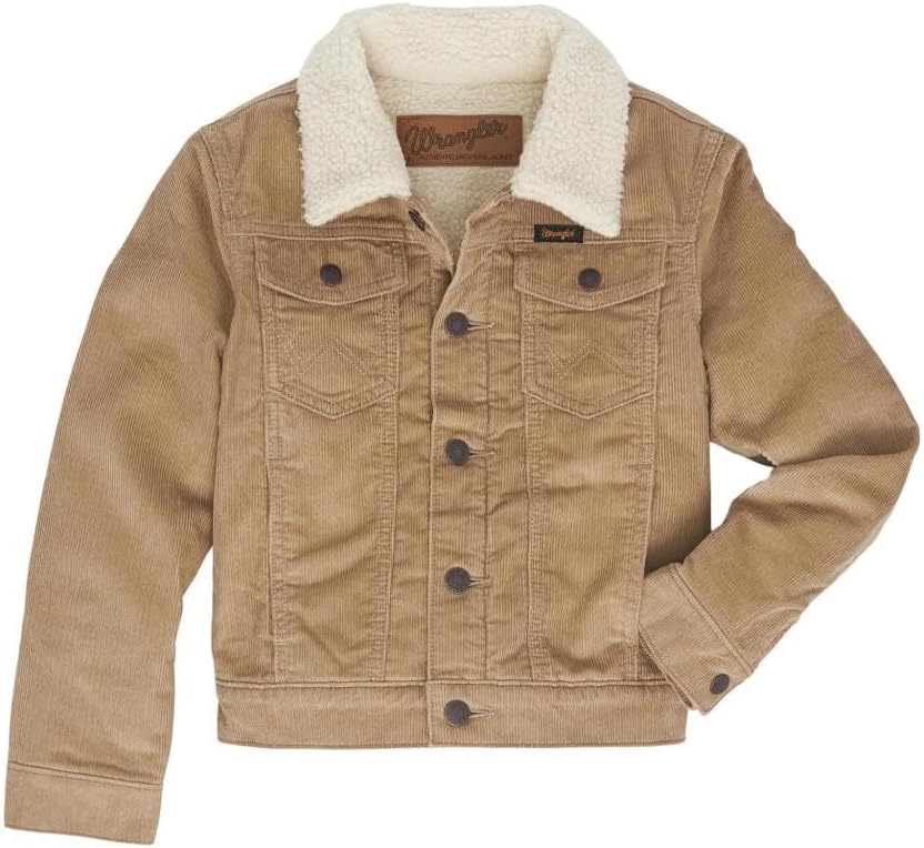 Amazon.com: Wrangler Boy's Wheat Corduroy Sherpa Lined Jacket Tan XXL ...