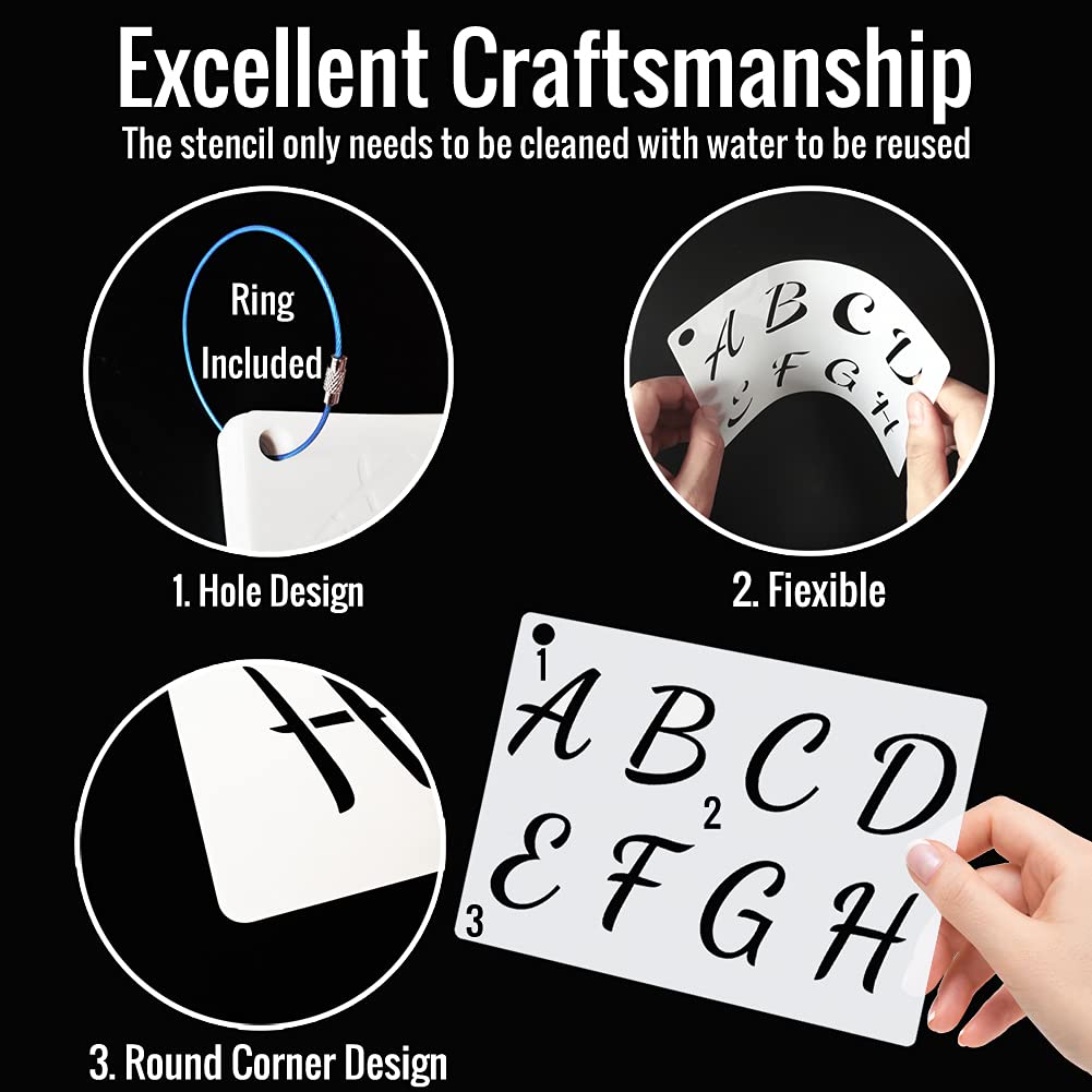 Large Letter Stencils For Painting On Wood 47 PCS Reusable Alphabet large-letter-stencils-for-painting-on-wood-47-pcs-reusable-alphabet