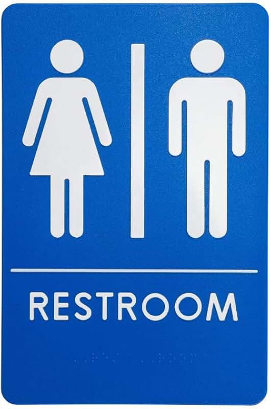 Amazon.com: blue restroom sign