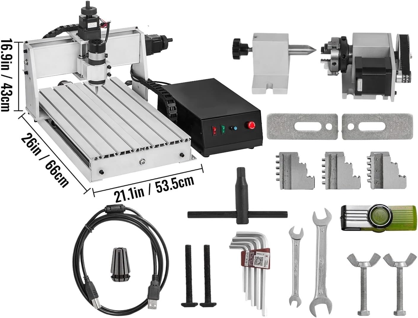 Amazon.com: 3/4 Axis CNC Router Engraver 6040/3040/3020 USB Milling ...