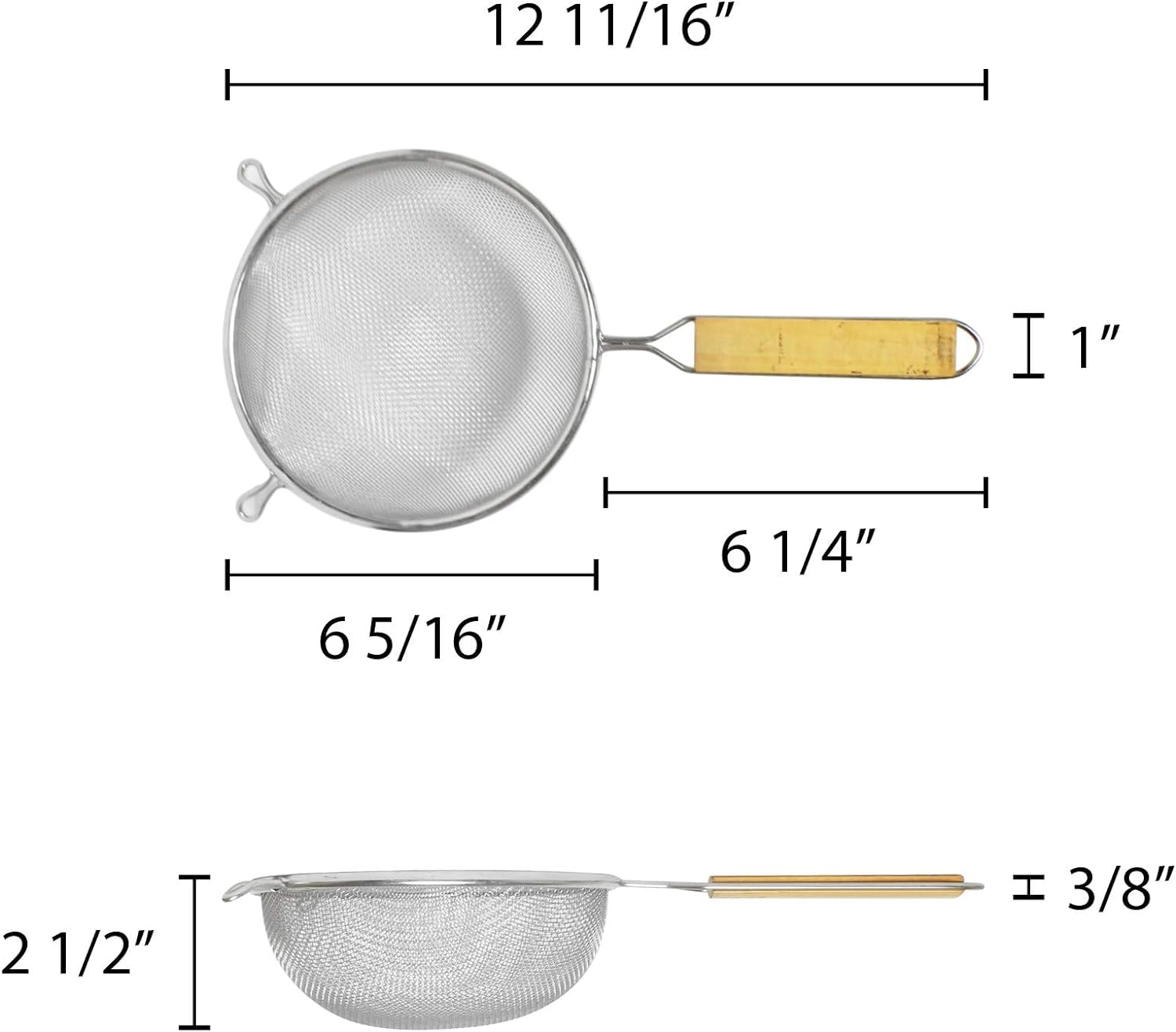 Snapklik.com : 6-Inch Single Fine Mesh Strainer Stainless Steel 6-1/2 ...