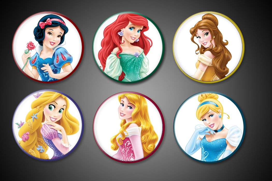Buy Disney Princess Magnets Snow White, ing Beauty, Bell, Rapunzel ...
