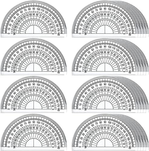 24pcs Protractor 180 Degrees,4inch x 2.24inch Clear Math Protractor,T ...