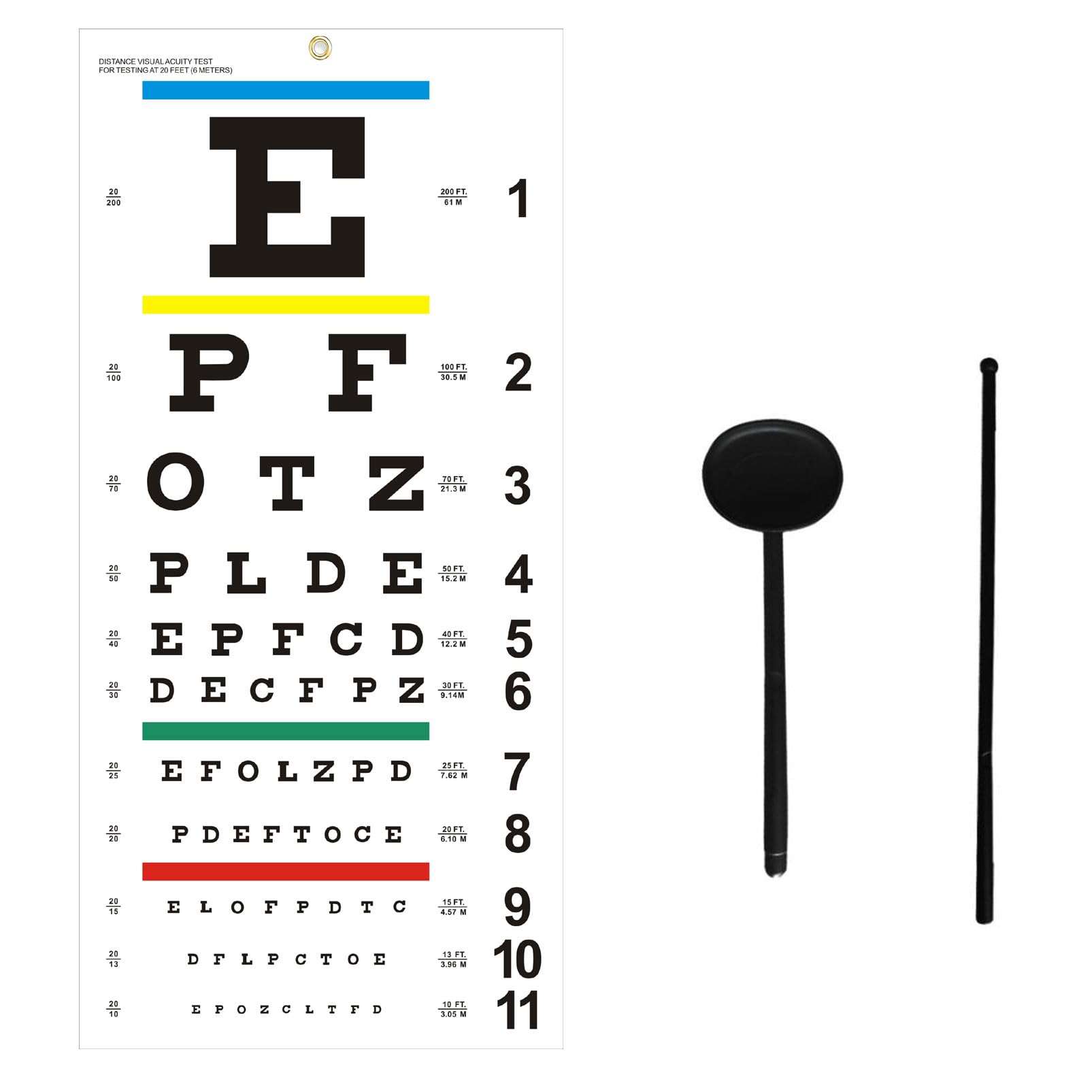 Buy Eye Chart, Upgraded Snellen Eye Chart for Eye Exams 20 Feet 22x11 ...