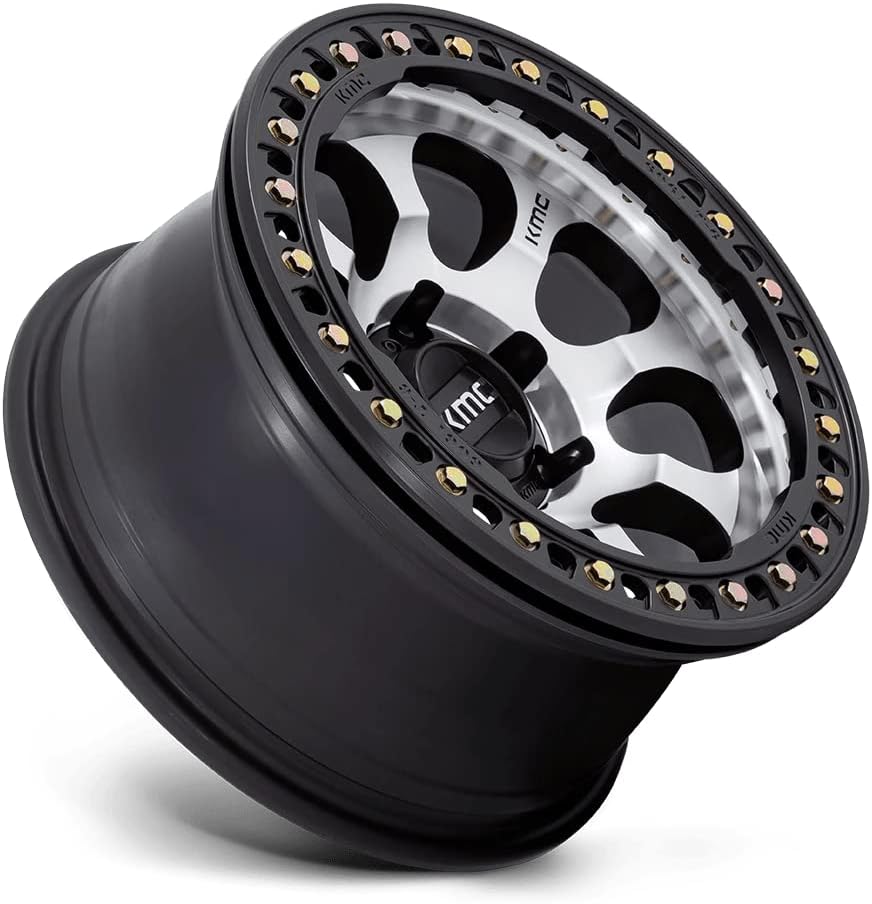 Buy KMC 17x9 KM237 Riot BEADLOCK Machined Face Satin Black Wheel Blank ...