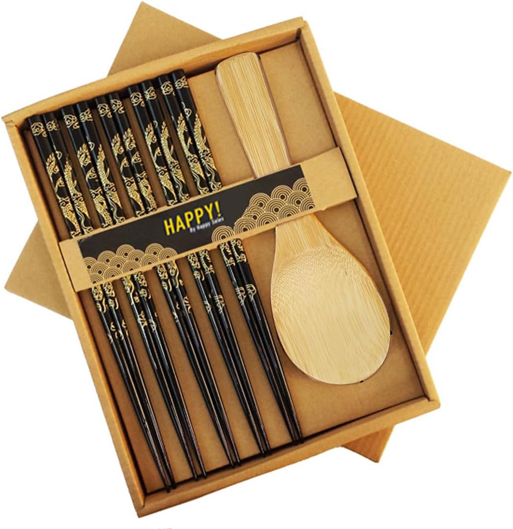 Amazon.com: Happy Sales CH-80, Bamboo Chopsticks Gift Set Rice Paddle ...