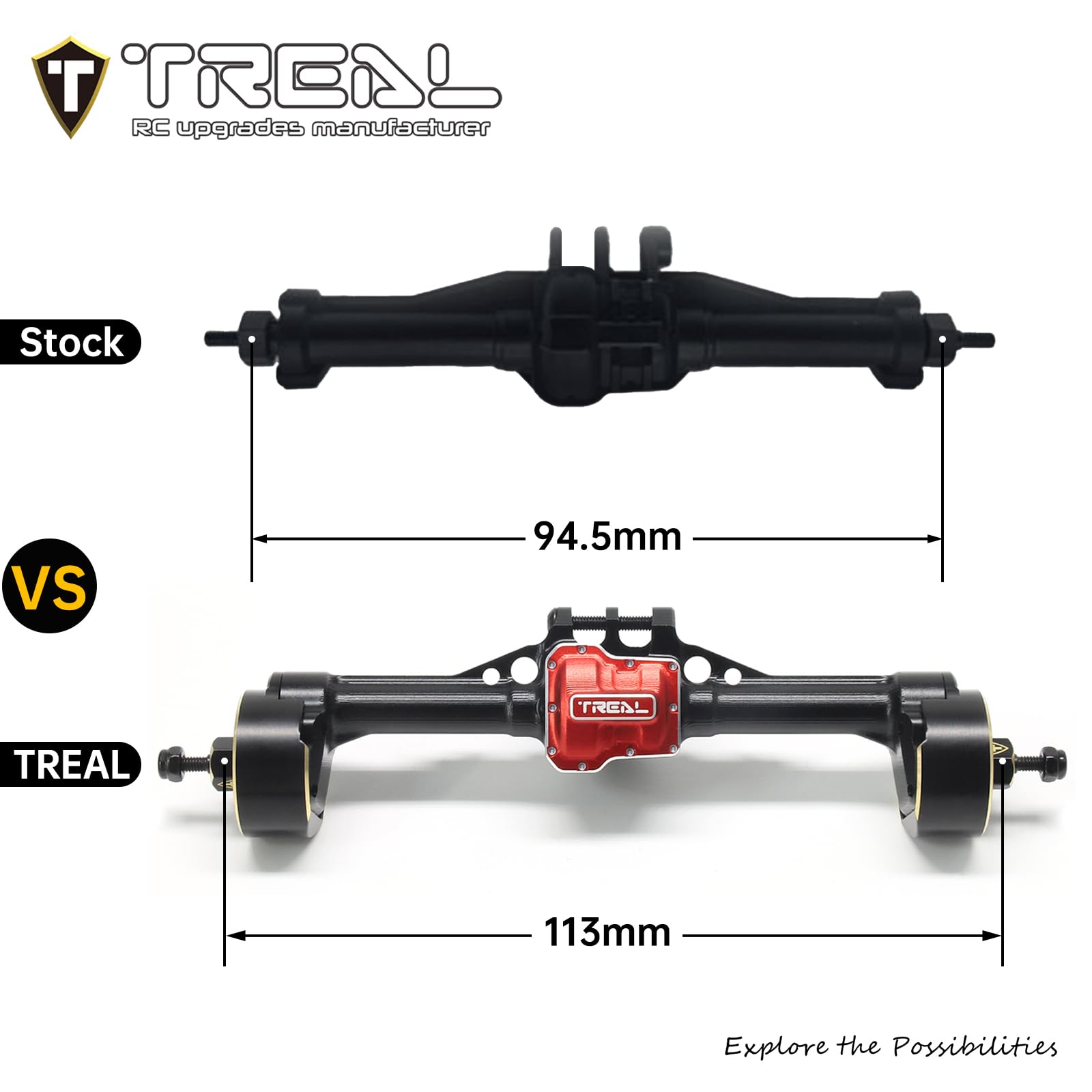Snapklik.com : TREAL TRX4M Rear Portal Axles Complete Kit Aluminum 7075 ...