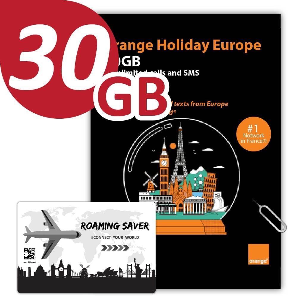 Orange Holiday Europe Prepaid SIM Card Combo Deal 30GB Internet Data in ...
