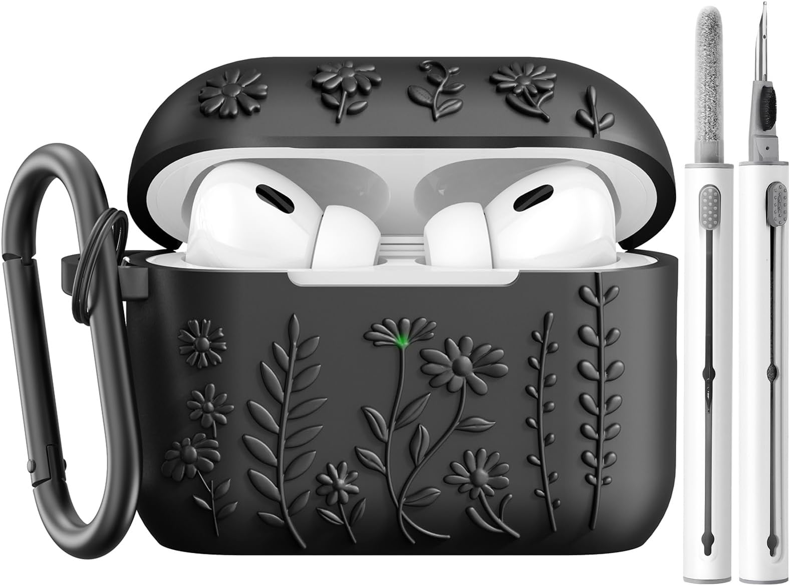 Amazon.com: AIRSPO Airpod Pro 2nd Generation Case, 3D Floral Embossed ...