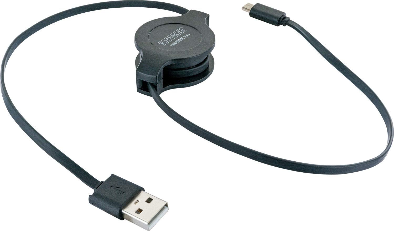 Schwaiger LKR090M 533 flaches ausziehbares Micro-USB Sync/Ladekabel ...