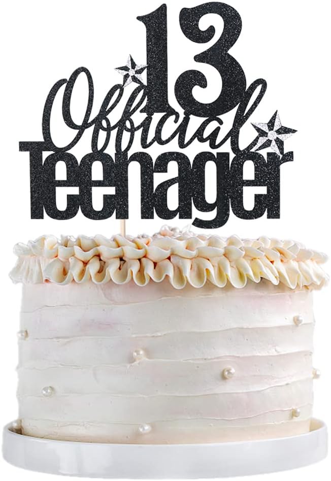 Amazon.com: 1 PCS 13 Official Teenager Cake Topper Glitter 13th ...