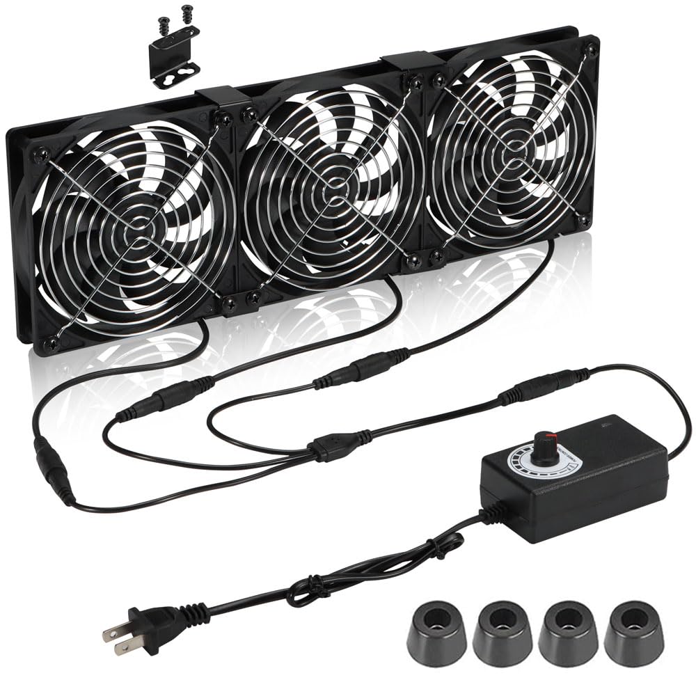 Amazon.com: WGMHEFUN Big Airflow 3 x 120mm Computer Fan with AC Plug ...