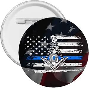 Amazon.com: Thin Blue Line Police Mason Masonic American Flag Exquisite ...