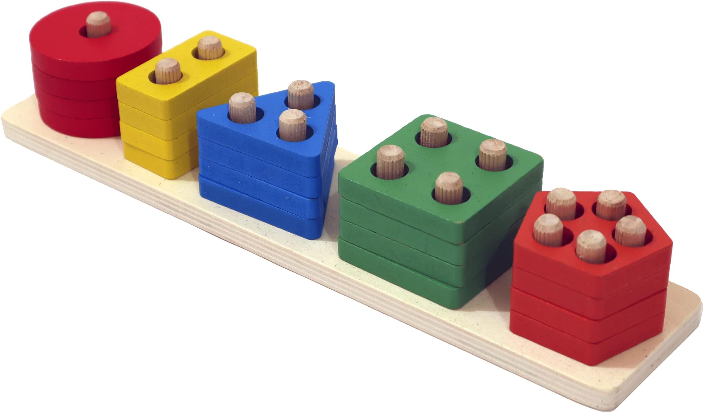 Buy Grizzly Wooden Intellectual Geometric Shape Matching Five Column ...