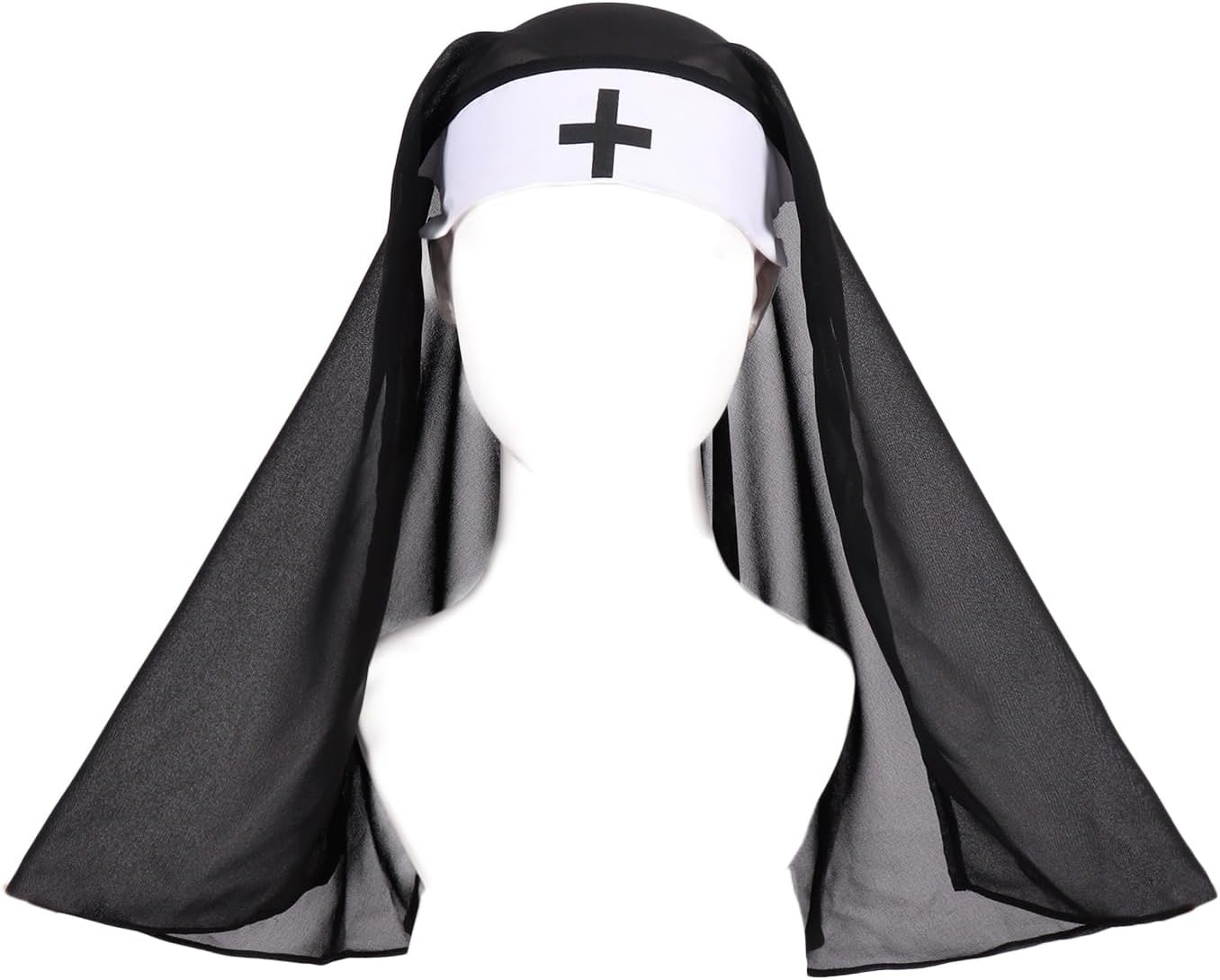 Amazon.com: PROCOS Black Nun Veil Nun Hat Headwear for Demonic Nun ...
