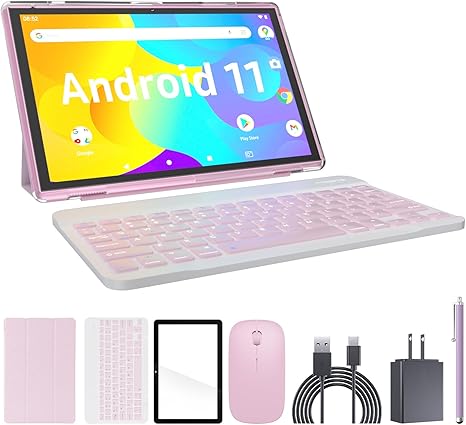 Amazon.com : Tablet 2 in 1 Android 11 Tablets with Keyboard 10 inch ...