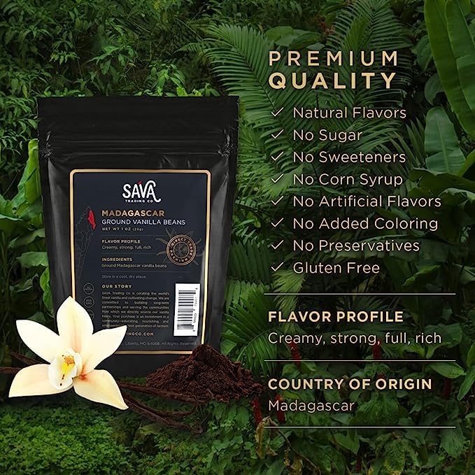 Snapklik.com : SAVA Trading Co Madagascar Pure Ground Vanilla Bean Powder Great Coffee, Cocoa ...