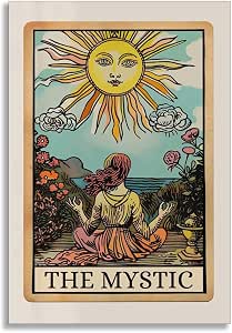 Amazon.com: Canvas Wall Art Mystic Tarot Card Wall Decor Poster Retro ...