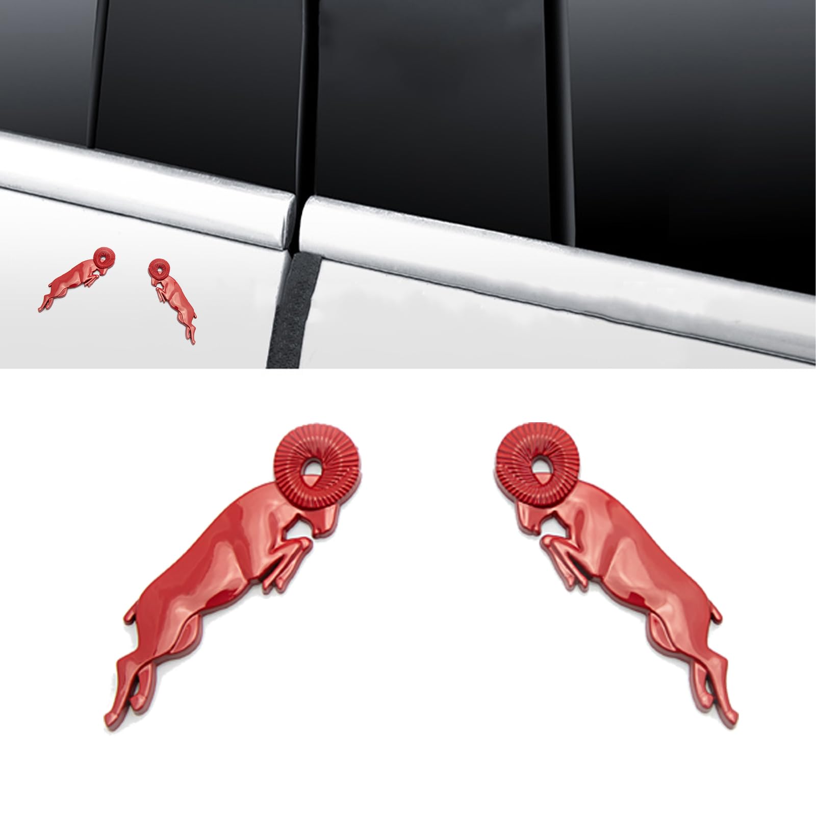 Snapklik.com : CARRUN 2Pc 3D Car Emblem For Leaping Ram Emblem Body ...