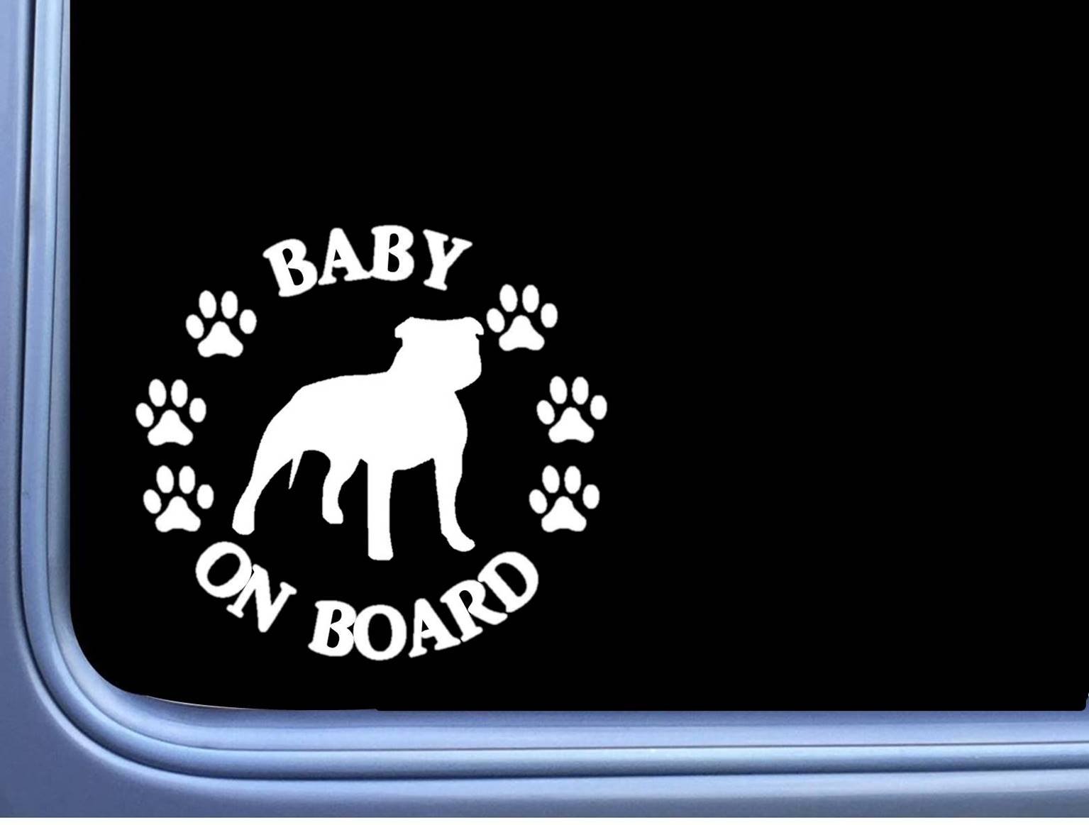 Amazon.com: EZ-STIK Baby on Board American Bully Uncropped L474 6 ...