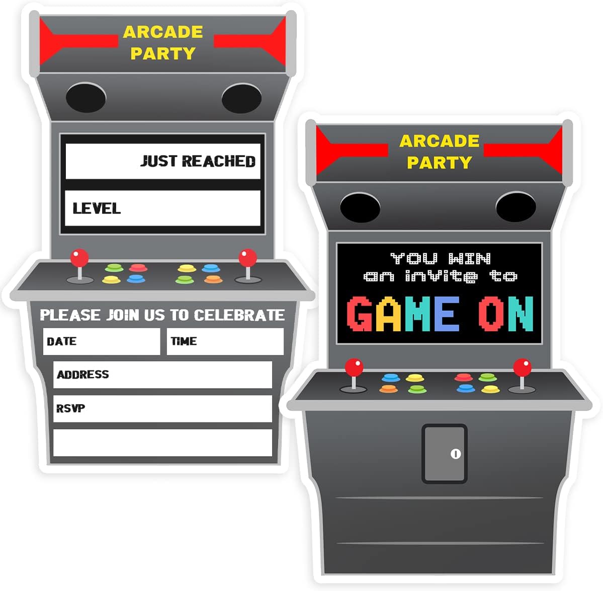 Amazon.com : Simimi art 30 Arcade birthday invitation with Envelopes ...