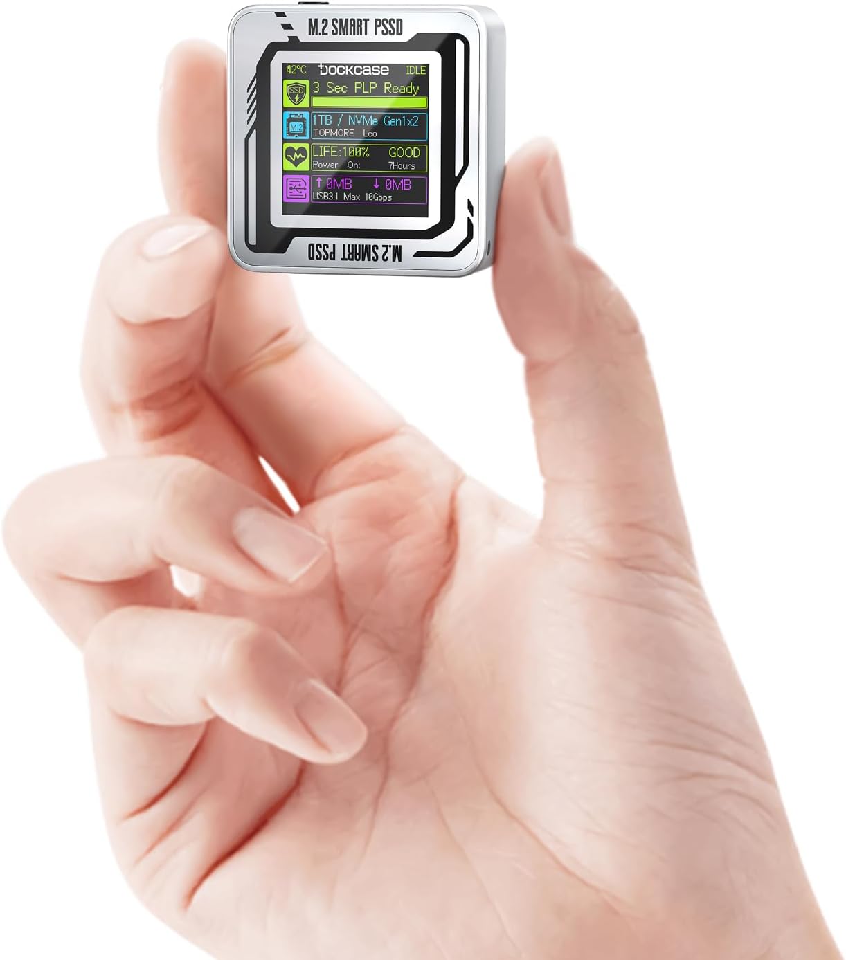 DOCKCASE Pocket M.2 NVMe SSD Enclosure,Support 3s PLP Prevents Write ...