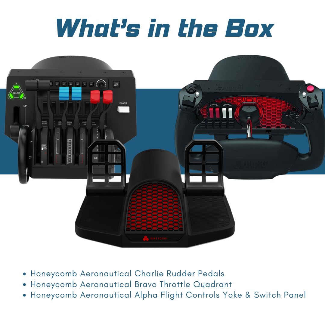 Snapklik.com : Honeycomb Aeronautical Charlie Rudder Pedals Bundle