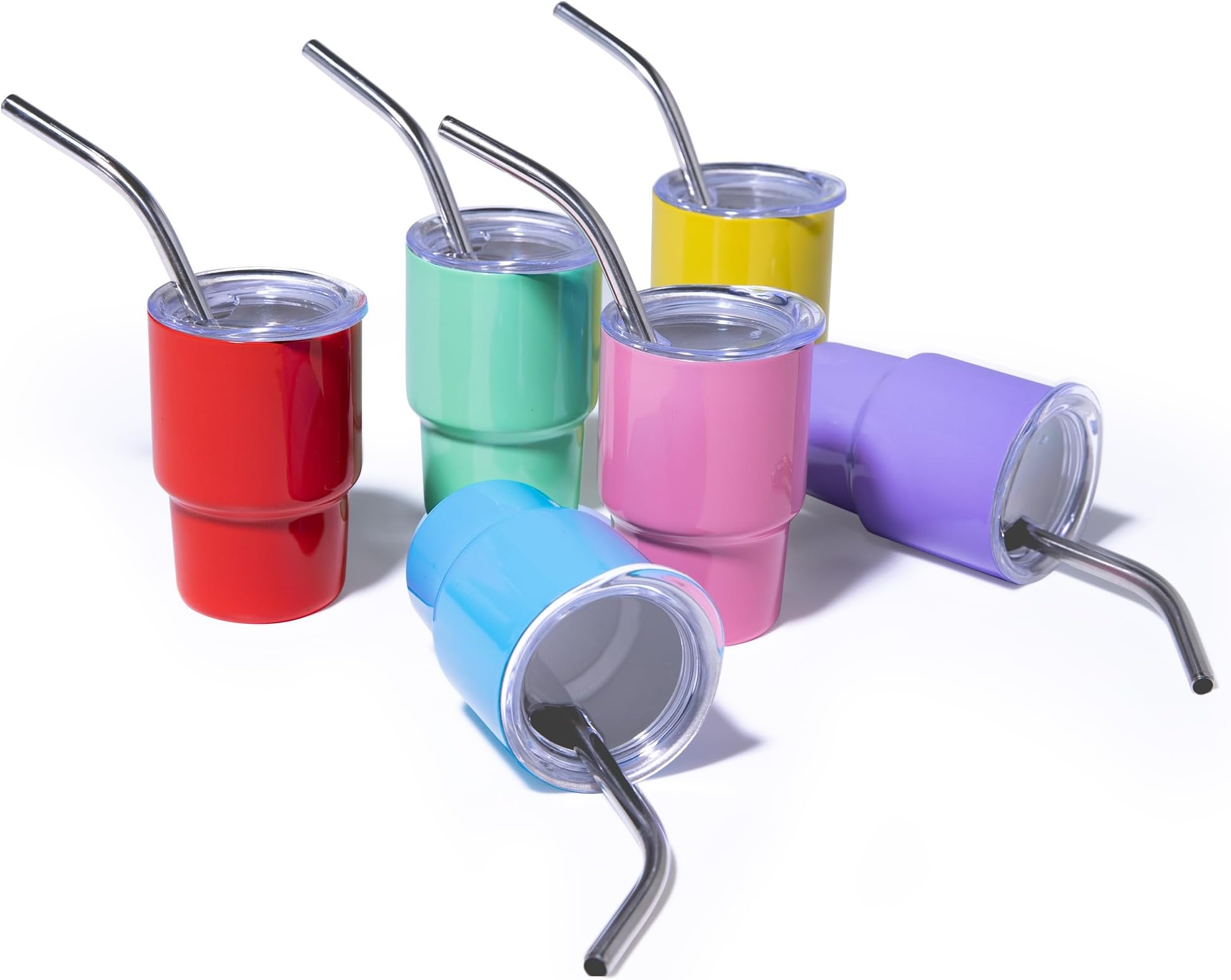 Amazon.com | OmniBuy 12 Pcs 3 oz Mini Tumbler Shot Glass Set with Straw ...
