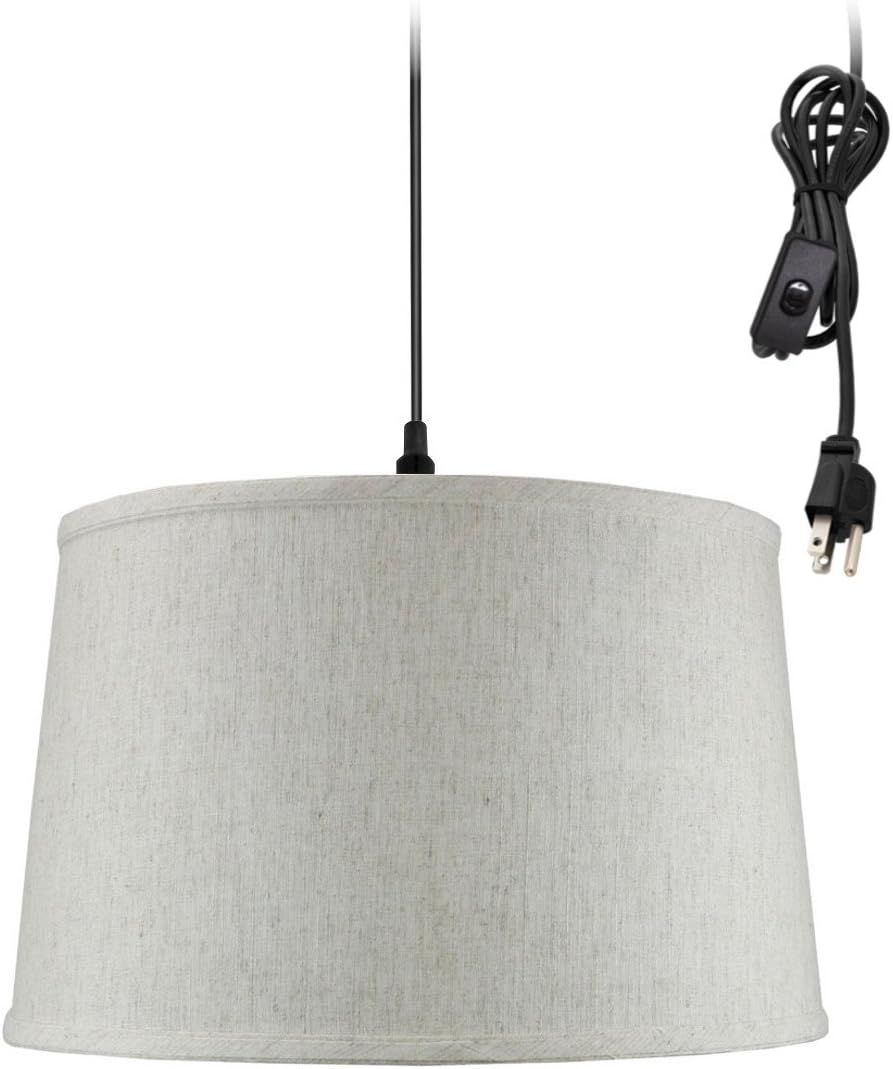 HomeConcept 2 Light Swag Plug-in Pendant 16" w Granite Gray with ...