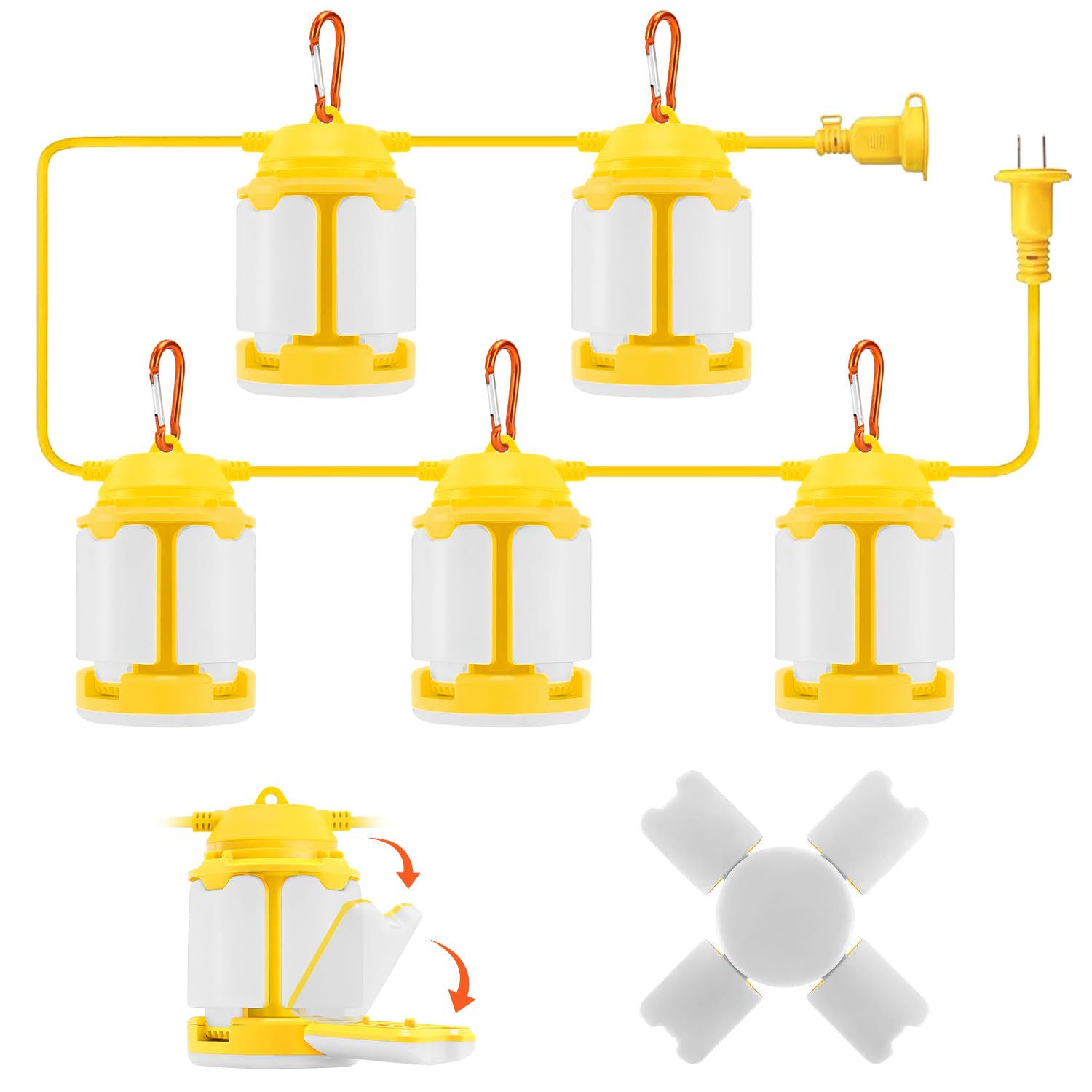 Amazon.com: 50FT Construction String Lights, 150W LED Industrial Grade ...