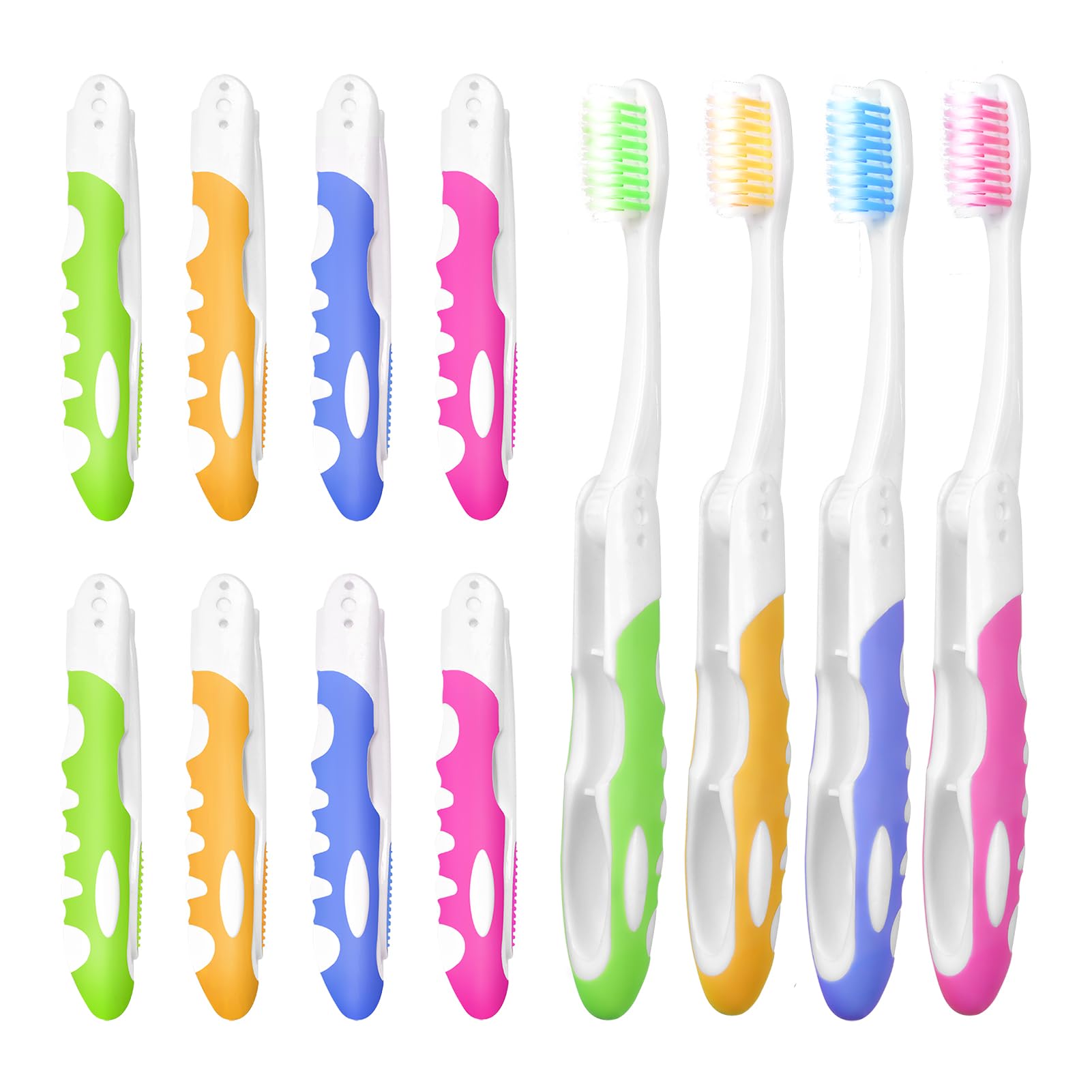 Amazon.com : EasyHonor Travel Toothbrush Bulk, Folding Toothbrush with ...