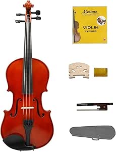 Amazon.com: Merano 1/4 Size Acoustic Violin with Hard Case, Bow+Free ...