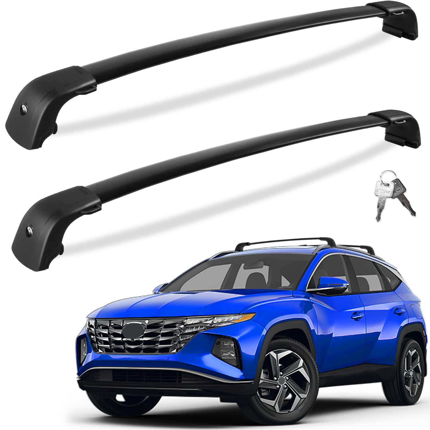Amazon.com: Tuyoung 220lbs Lockable Roof Rack Cross Bars Compatible ...