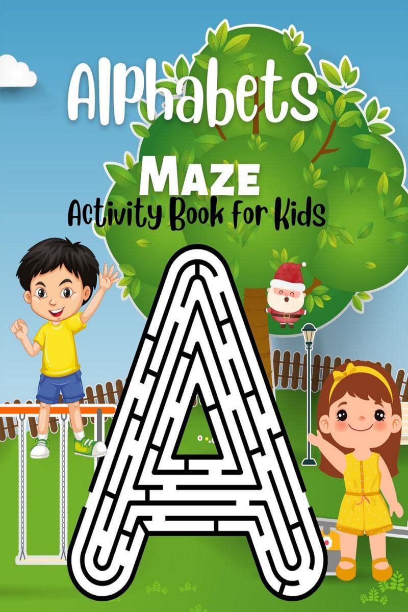 Alphabets Maze Activity Book for Kids : Christmas Theme, Learning with ...