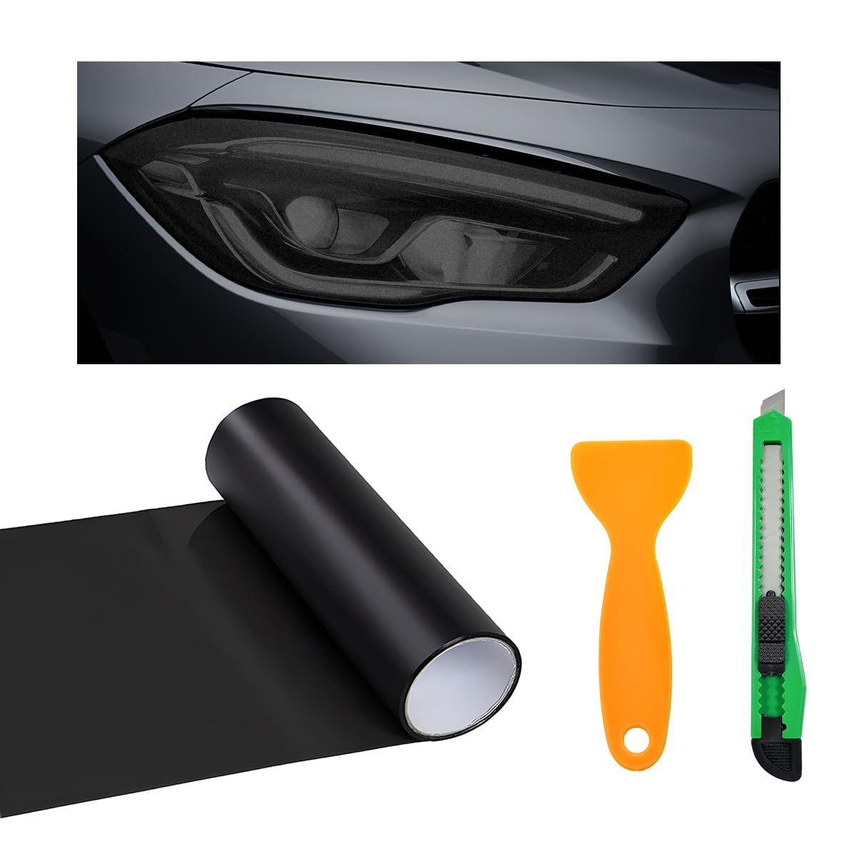 Amazon.com: KVAEY Car Light Tint Film, 12×48 Inch Tint Vinyl Wrap Film ...